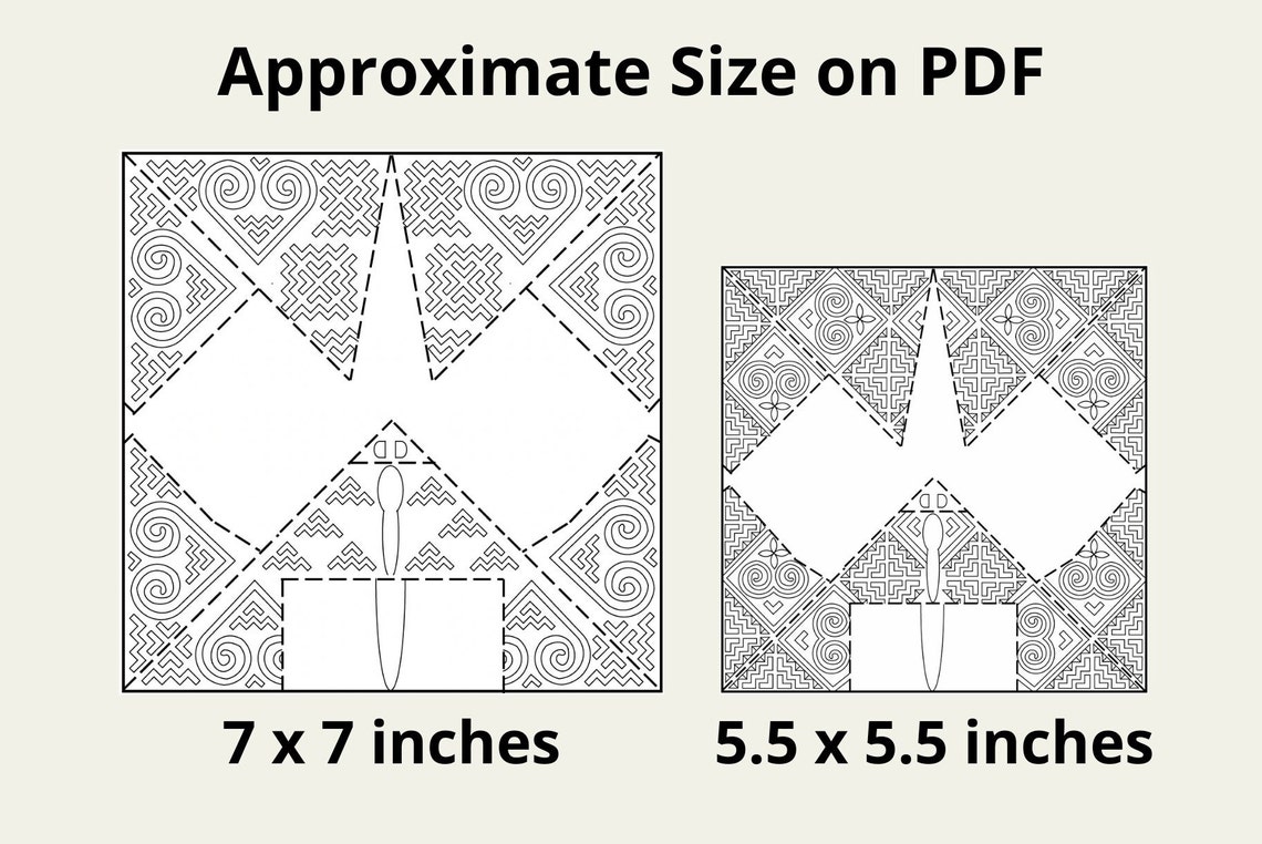 Origami Butterfly Coloring Pages Hmong Symbols, Printable, Arts and ...