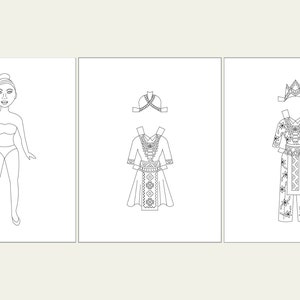 Hmong Paper Doll Coloring Pages, Printable, Hmong Clothes, Kids ...