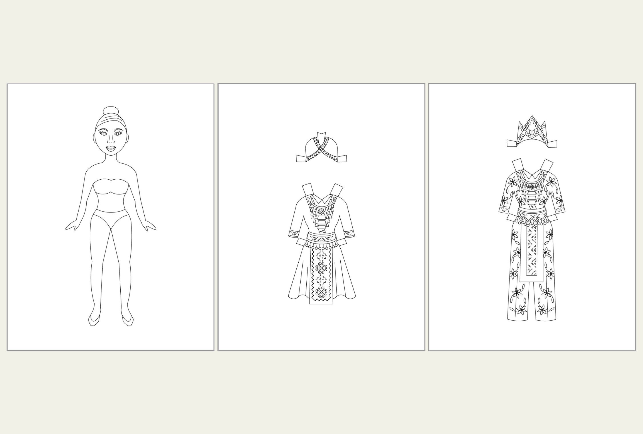 Hmong Paper Doll Coloring Pages, Printable, Hmong Clothes, Kids ...