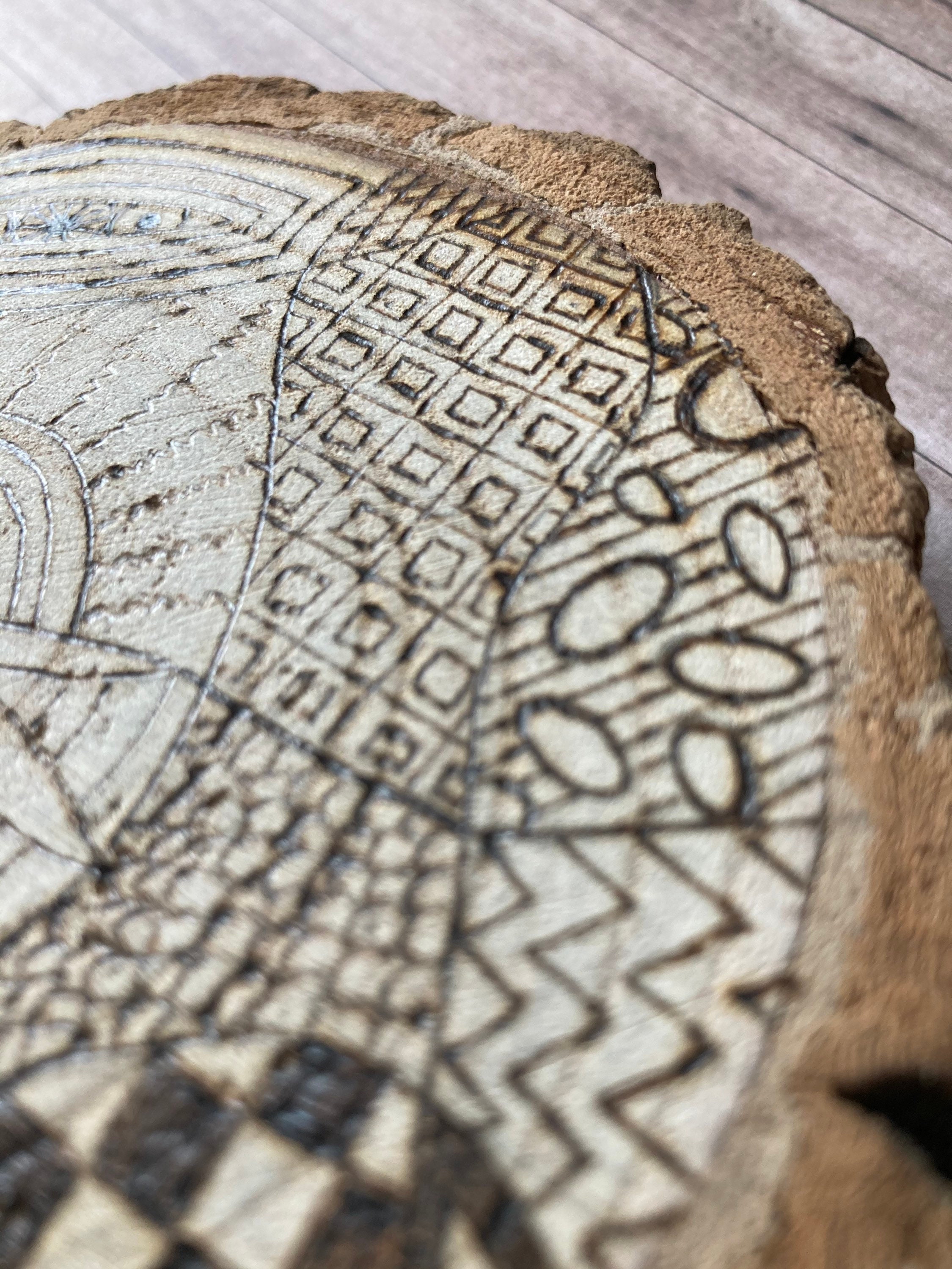 Pyrography Art Zentangle Wood Slice Home Decor Wall Art - Etsy
