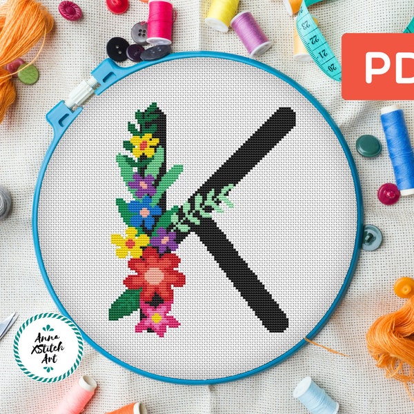 Initial K Embroidery - Etsy