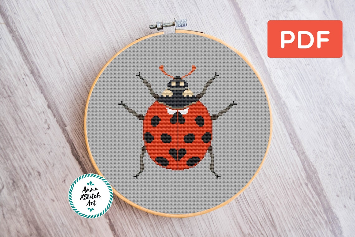 Ladybug Cross Stitch Pattern Beetle Cross Stitch Bug Cross | Etsy