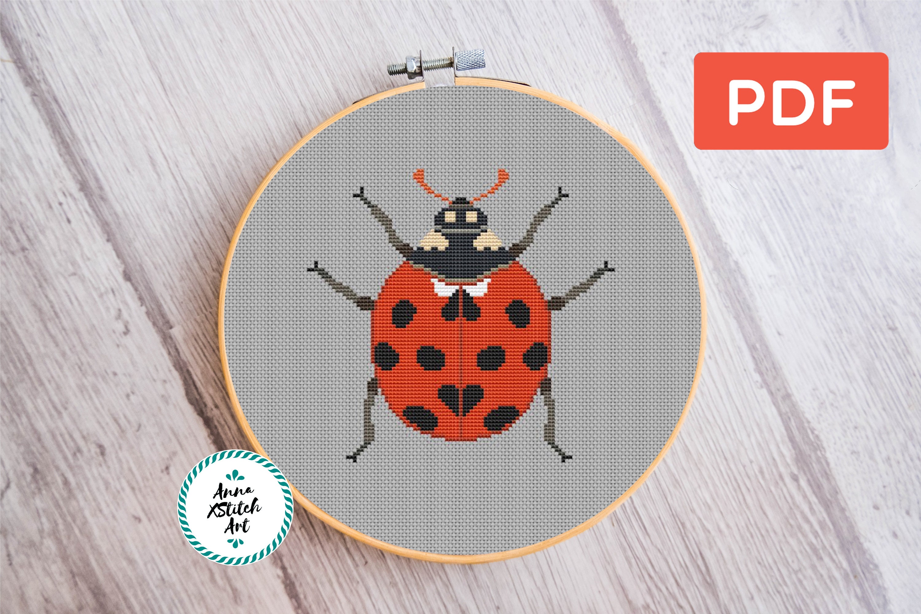 Ladybug Cross Stitch Pattern, Beetle Cross Stitch, Bug, Insect ...