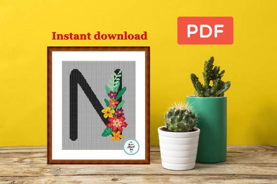 Kits & How To Craft Supplies & Tools Sewing & Fiber Letter N Laurel ...