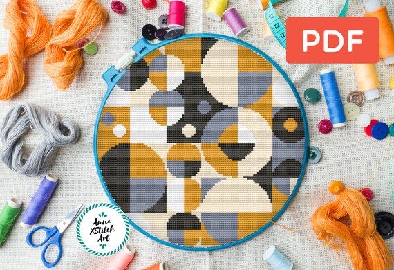 Geometric cross stitch pattern abstract cross stitch boho | Etsy
