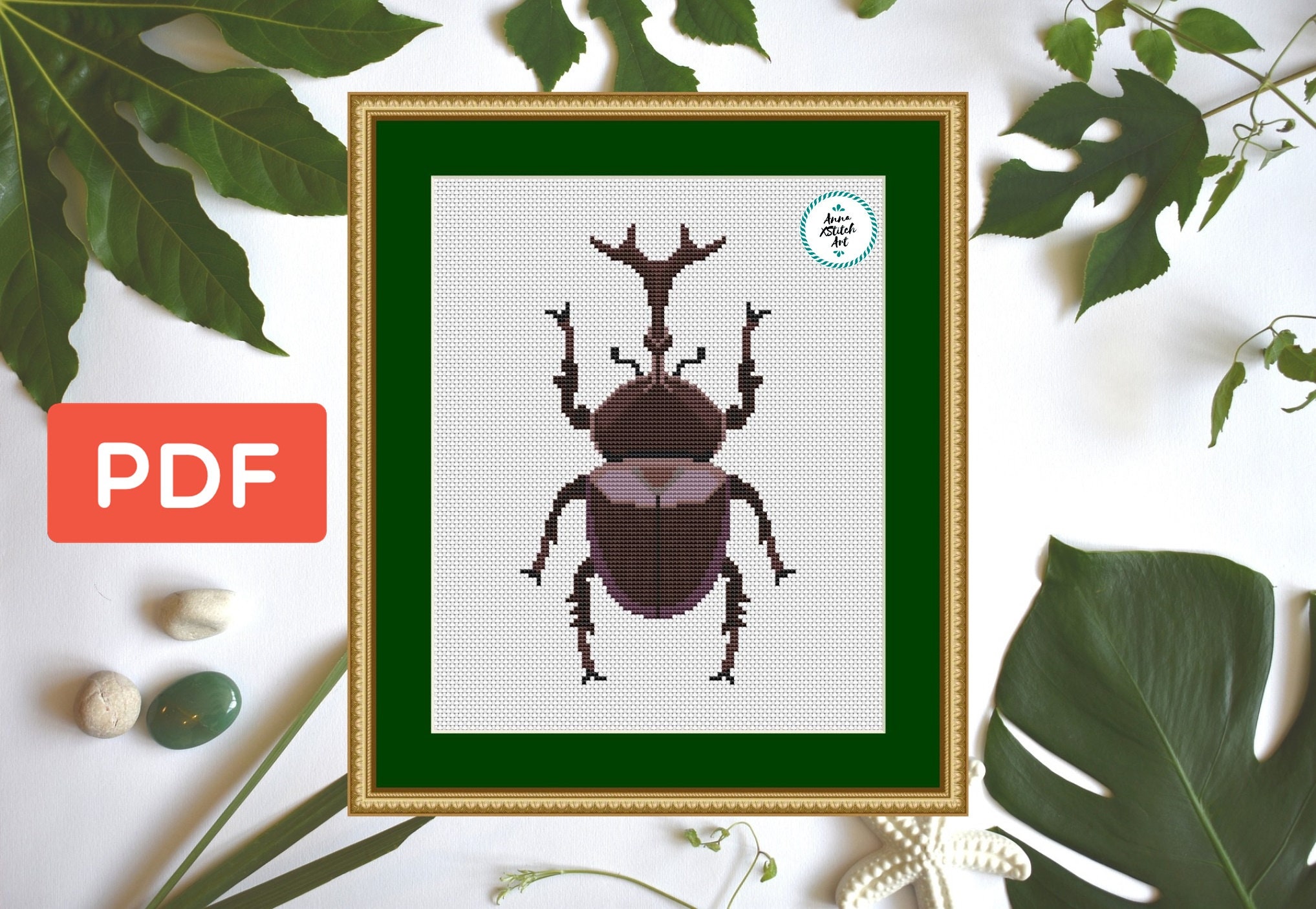 Beetle Cross Stitch Bug Cross Stitch Pattern Insect - Etsy
