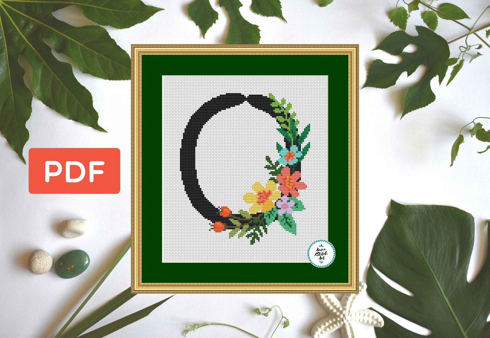 Letter O Cross Stitch Pattern Monogram O Embroidery Initial - Etsy