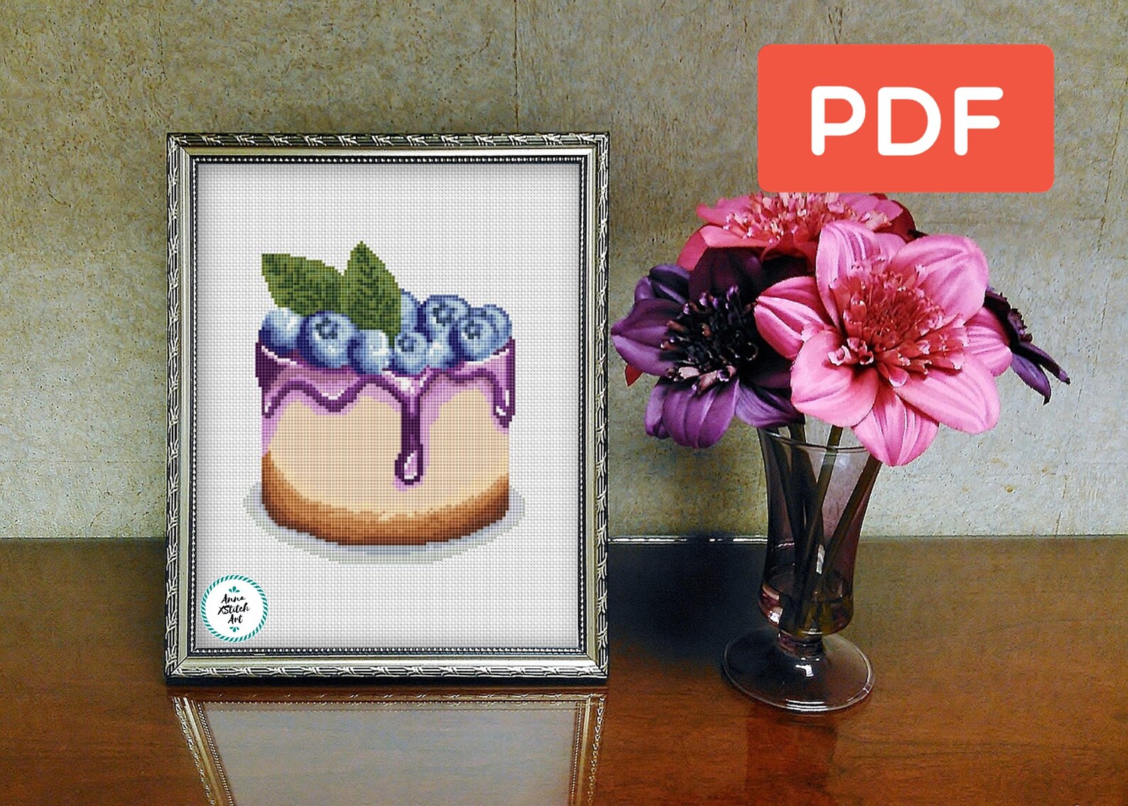 Colorful Cake Cross Stitch Pattern Modern Kitchen Cross | Etsy