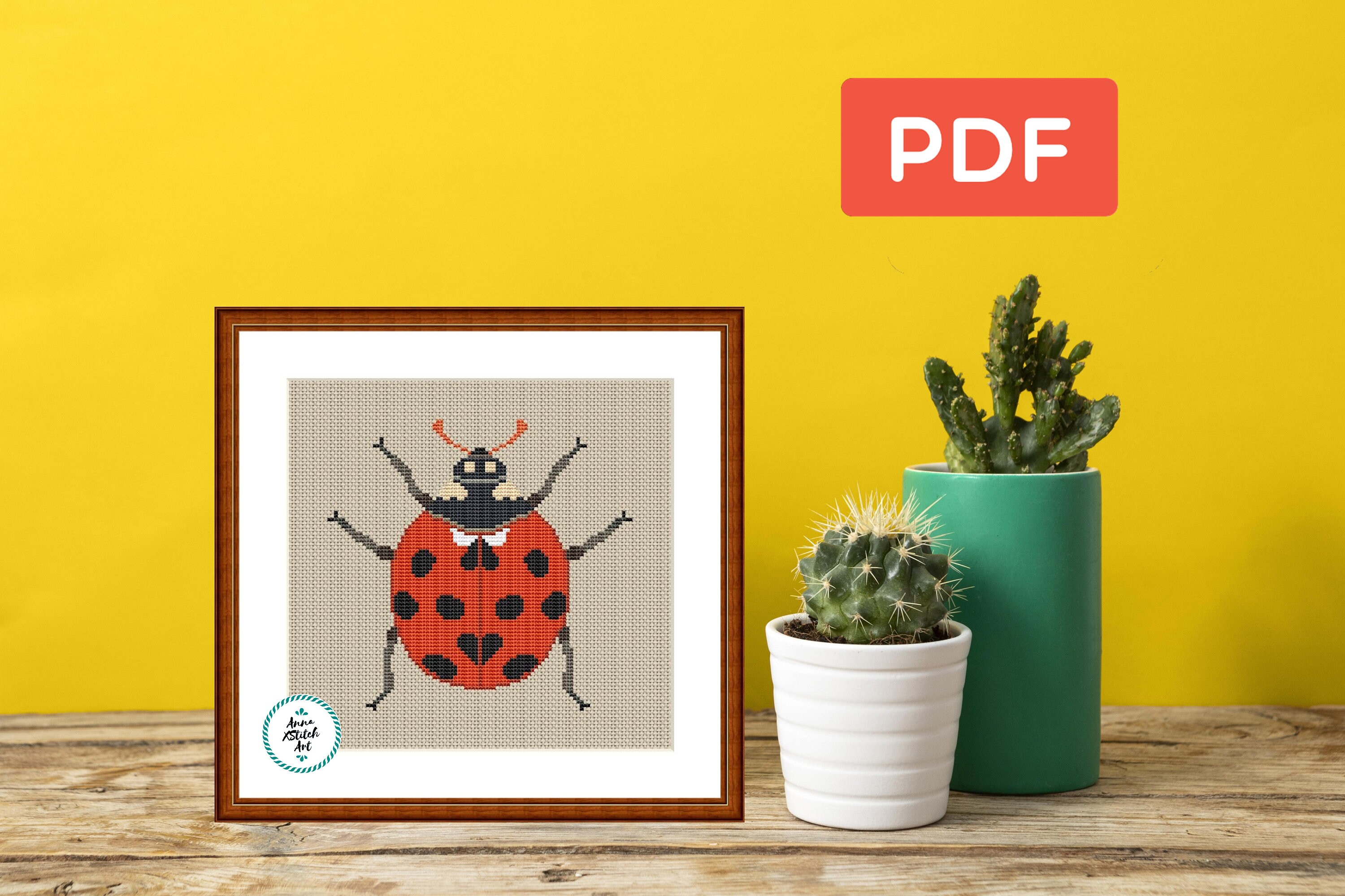 Ladybug Cross Stitch Pattern, Beetle Cross Stitch, Bug, Insect ...