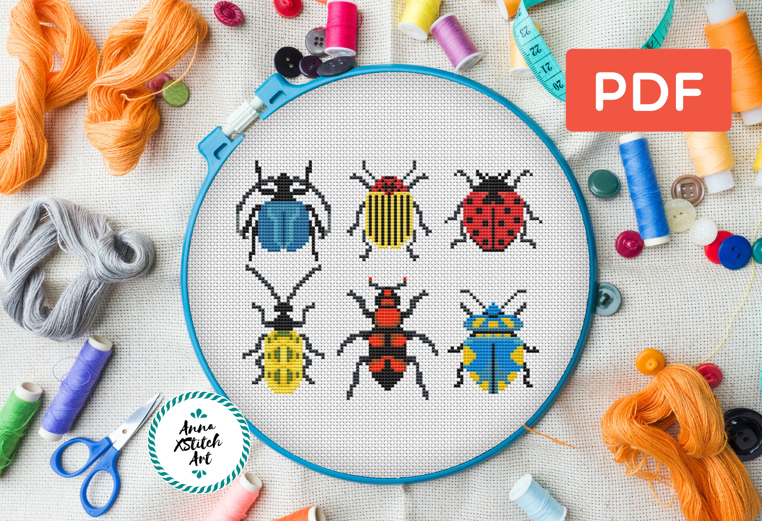 Sewing & Fiber Sewing Kits & How To Modern Counted Cross Stitch Pattern ...