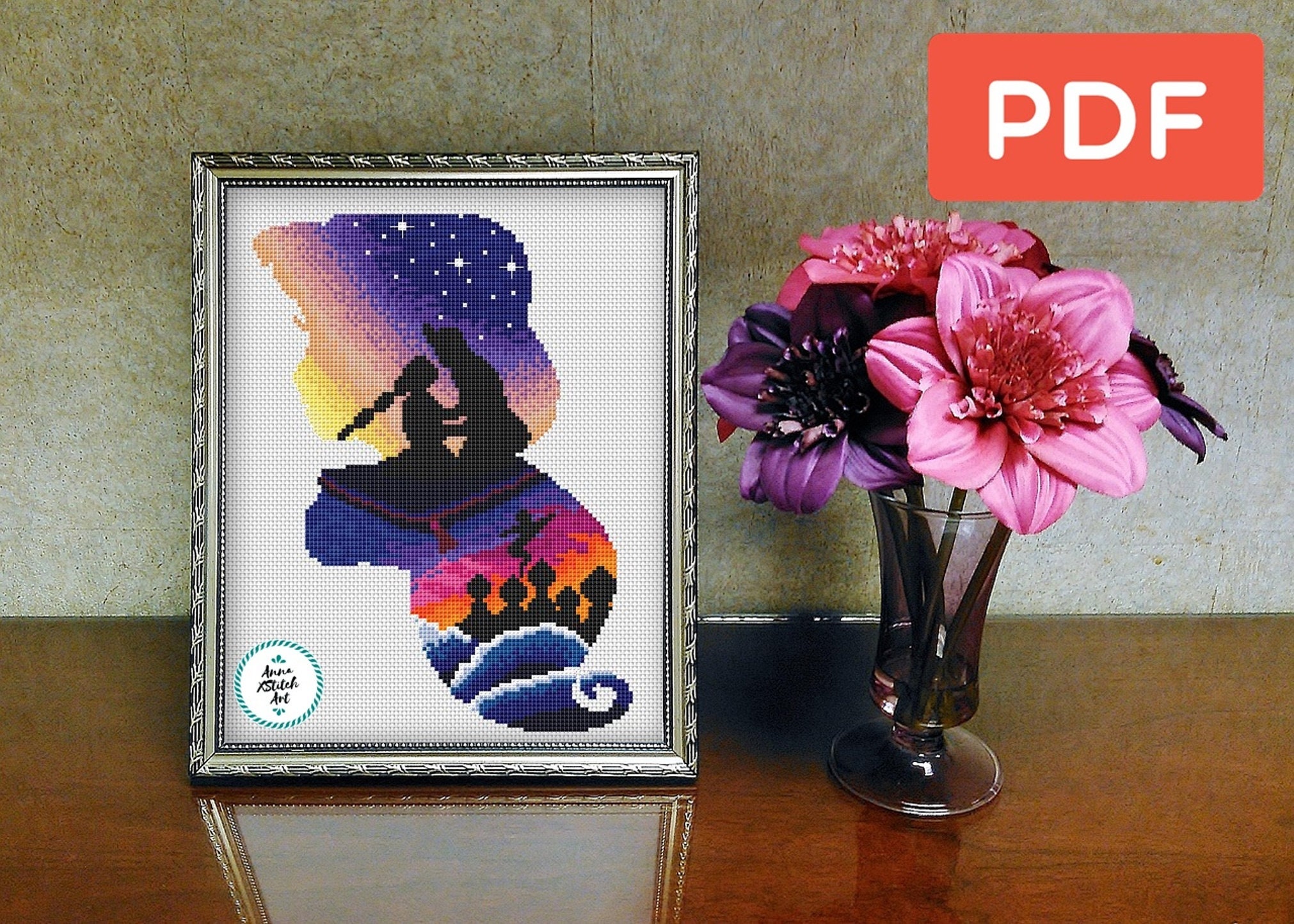 Princess Jasmine Cross Stitch Pattern: Arabian Nights Silhouette (PDF ...