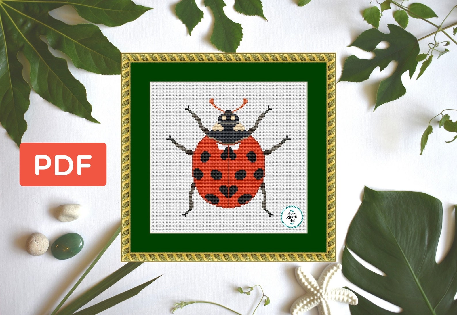 Ladybug Cross Stitch Pattern Beetle Cross Stitch Bug - Etsy