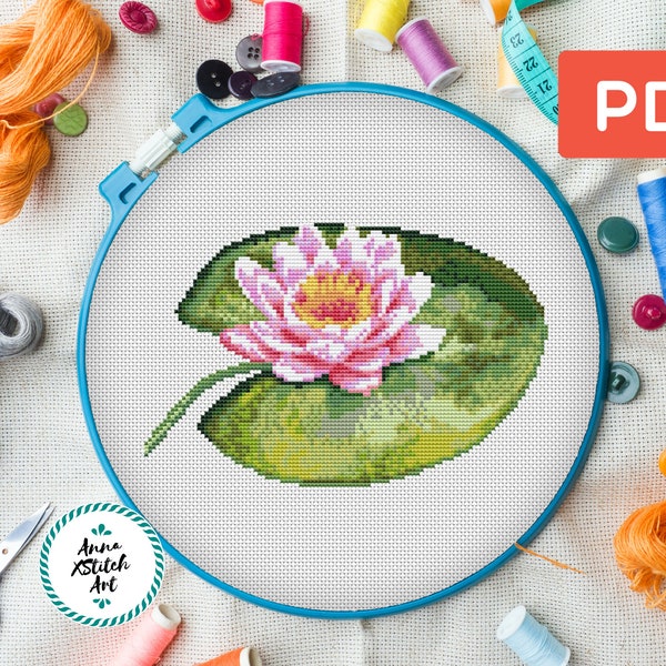 Lotus Cross Stitch - Etsy