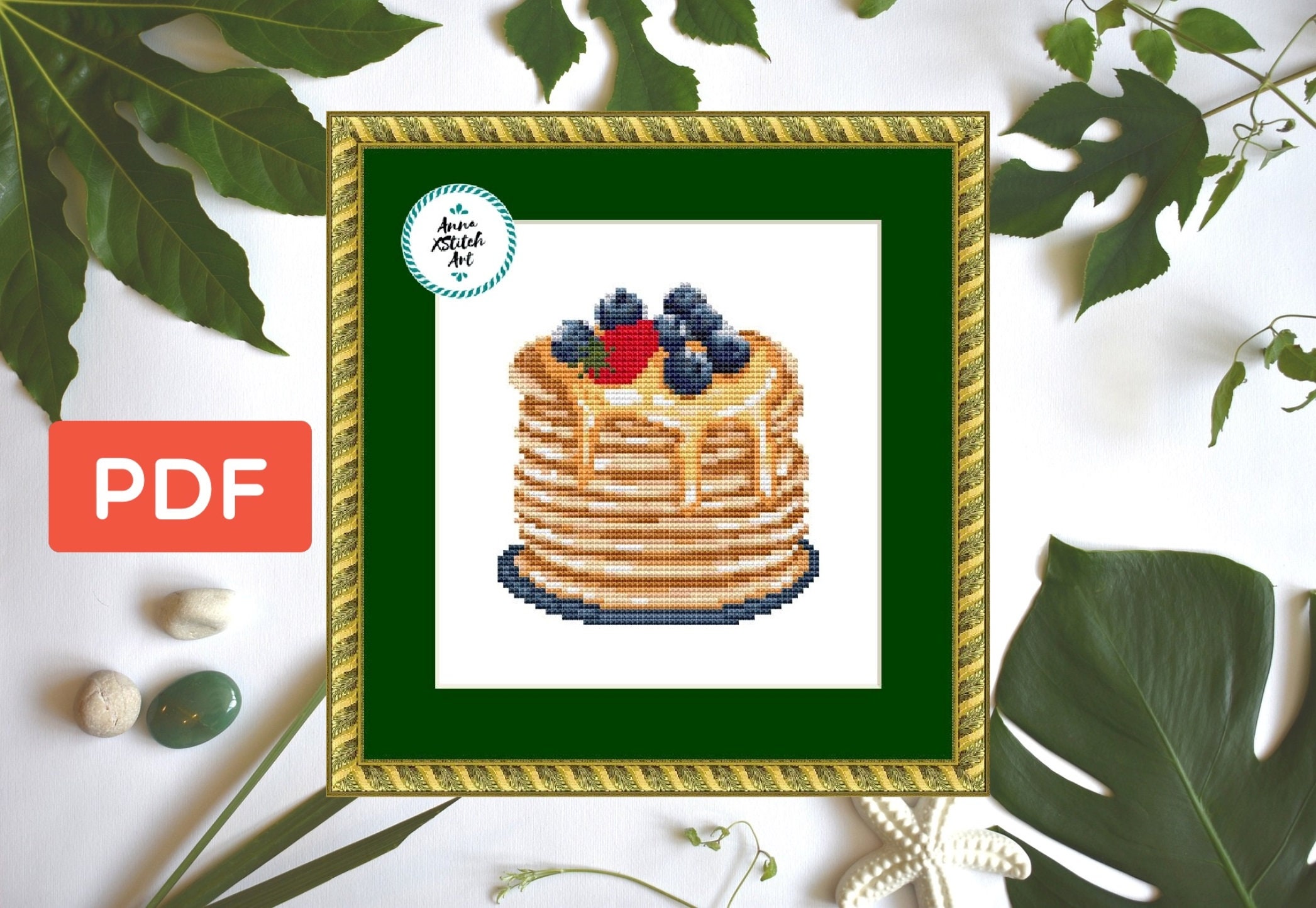 Pancake Cross Stitch Pattern Modern Kitchen Cross Stitch - Etsy