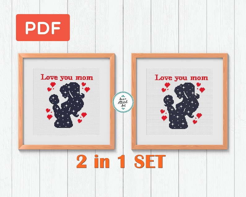 Mom Cross Stitch Pattern Mothers Day Easy Embroidery Design - Etsy
