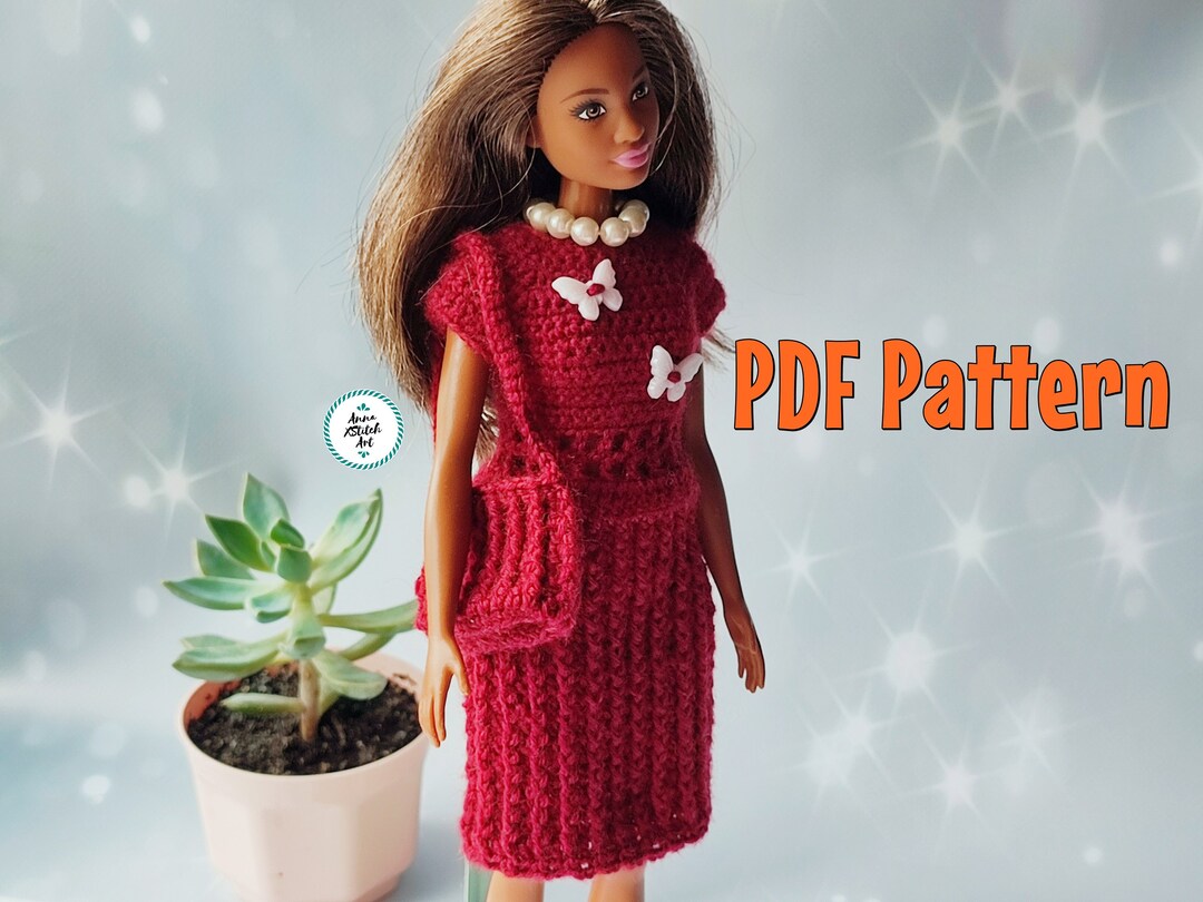 Crochet Doll Clothes Pattern, Outfit for Small Doll 11-12 Inch, Doll ...