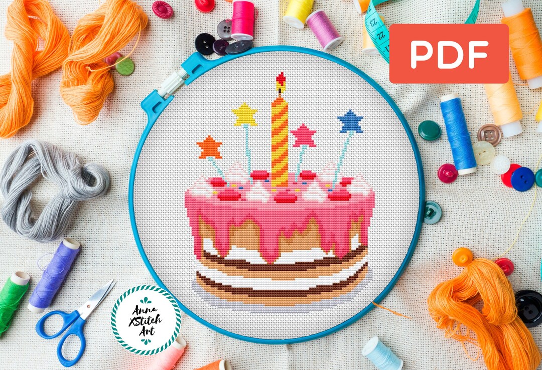 Cake Cross Stitch Pattern, Pie Cross Stitch, Modern Kitchen Cross ...