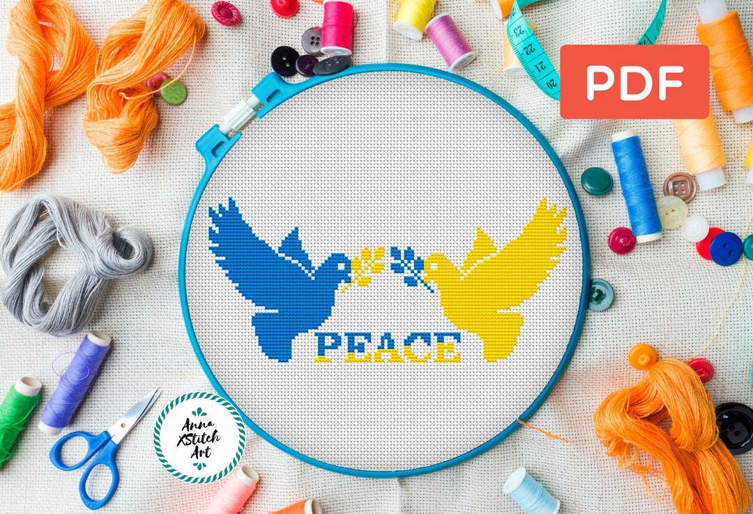 Dove of Peace Cross Stitch Pattern – Elegant Embroidery for Peaceful ...