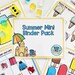 Summer Mini Binder Pack Summer Activity Pages for - Etsy
