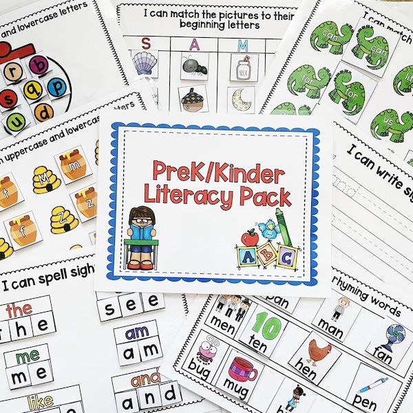 Preschool Literacy Activity Book - Etsy