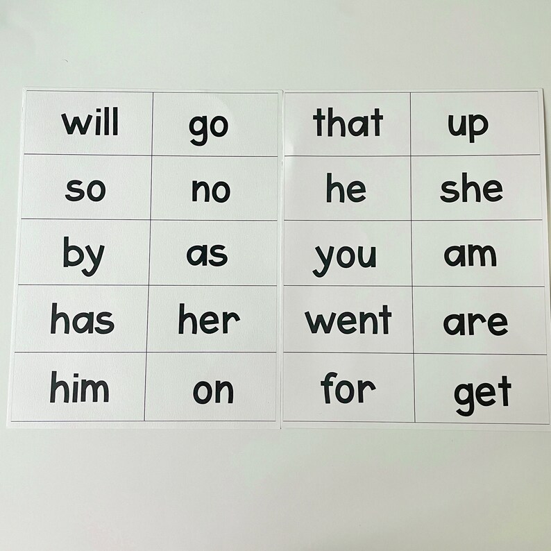 Kindergarten Sight Words Flashcards High Frequency Words - Etsy