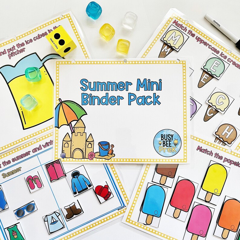 Summer Mini Binder Pack Summer Activity Pages for - Etsy