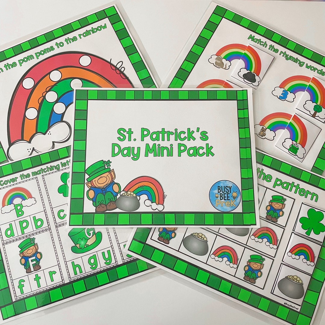 St. Patrick's Day Mini Binder Pack, Prek Busy Book Pages, Toddler Busy ...
