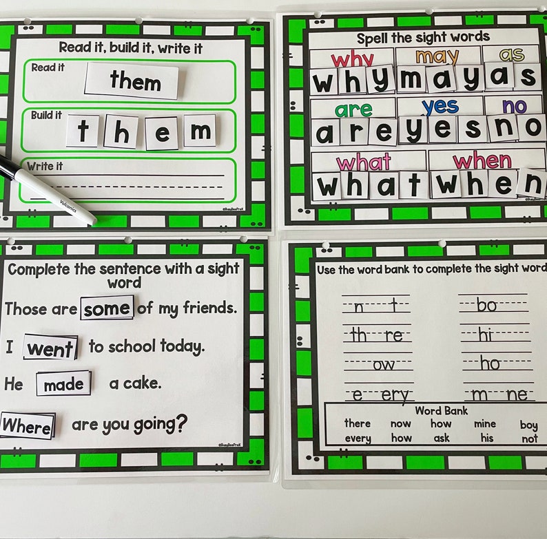 Sight Word Activity Binder: Kindergarten & First Grade Learning - Etsy