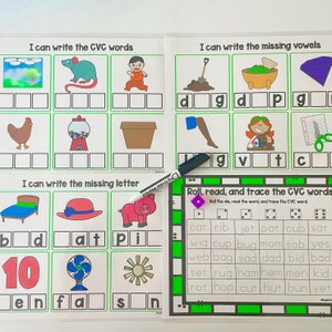 Printable CVC Words Mini Binder Pack, Learn to Read Digital Download ...