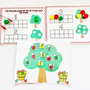 Apple Mini Binder Pack, Apple Activity Pages for Toddler/prek, Toddler ...