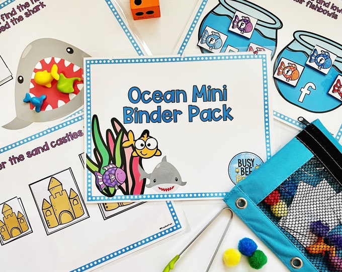 Ocean Mini Binder Pack Ocean Activity Pages for Toddler/prek - Etsy