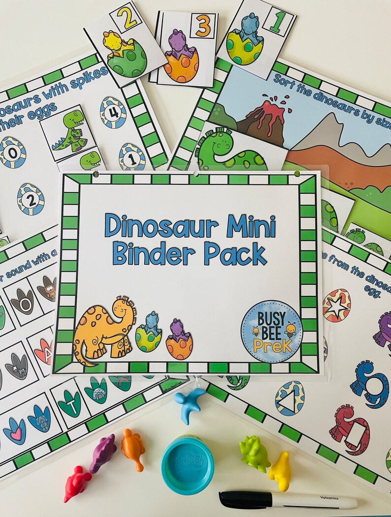 Dinosaur Mini Activity Binder Pack: Preschool Learning - Etsy