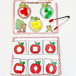 Apple Mini Binder Pack, Apple Activity Pages for Toddler/prek, Toddler ...