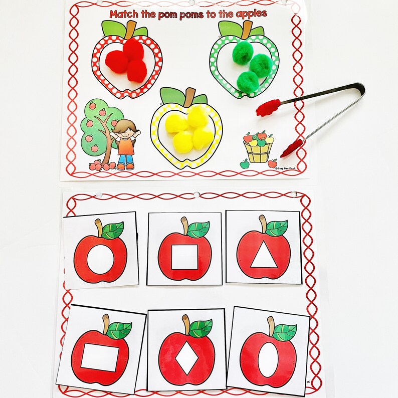 Apple Mini Binder Pack, Apple Activity Pages for Toddler/prek, Toddler ...