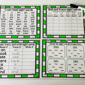 Sight Word Activity Binder: Kindergarten & First Grade Learning - Etsy