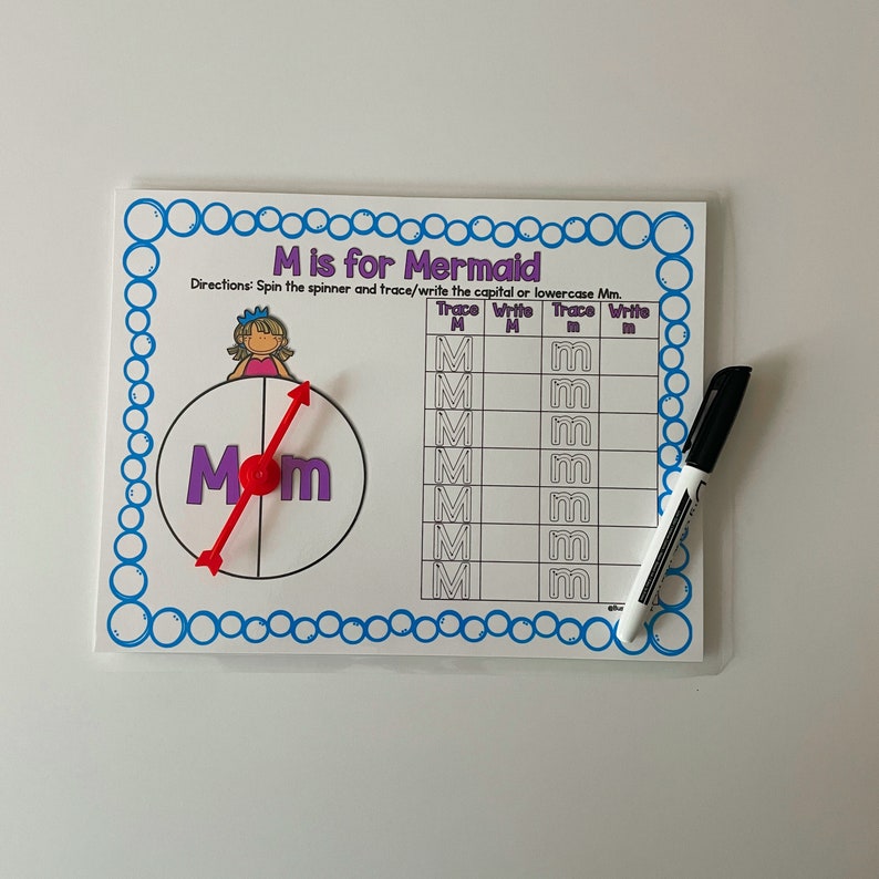 Mermaid Preschool Learning Binder Pack: Number, Letter Tracing - Etsy