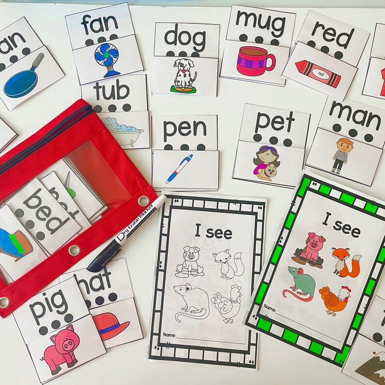 Printable CVC Words Mini Binder Pack Learn to Read Digital - Etsy