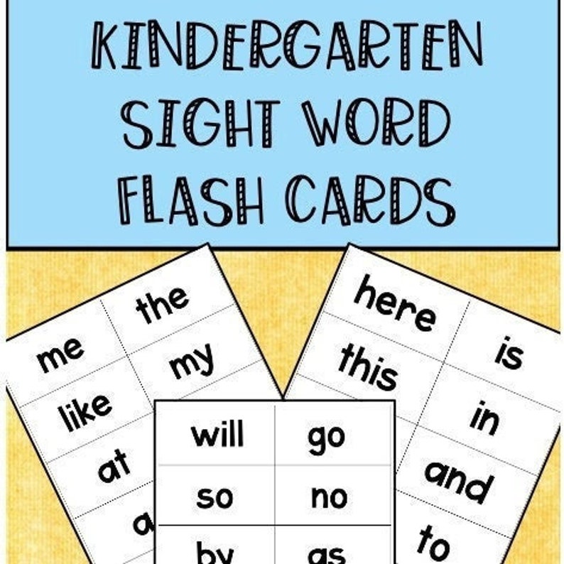 Kindergarten Sight Words Flashcards, High Frequency Words, Snap Words ...