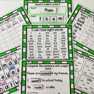 Sight Word Activity Binder: Kindergarten & First Grade Learning - Etsy