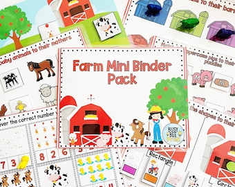 Apple Mini Binder Pack, Apple Activity Pages for Toddler/prek, Toddler ...