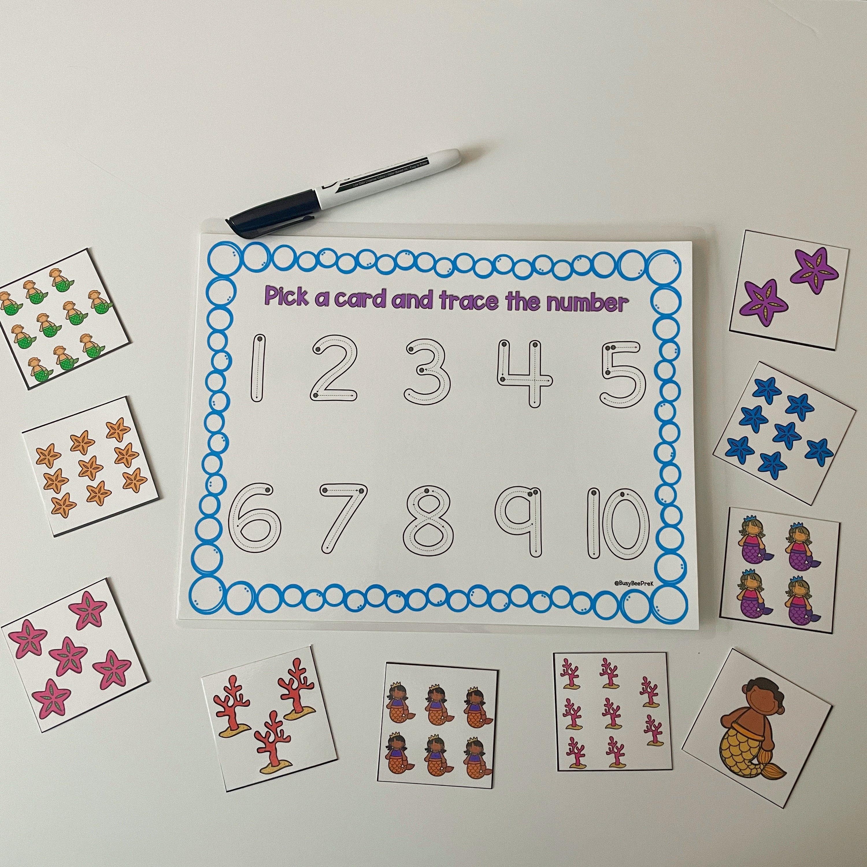 Mermaid Preschool Learning Binder Pack: Number, Letter Tracing - Etsy
