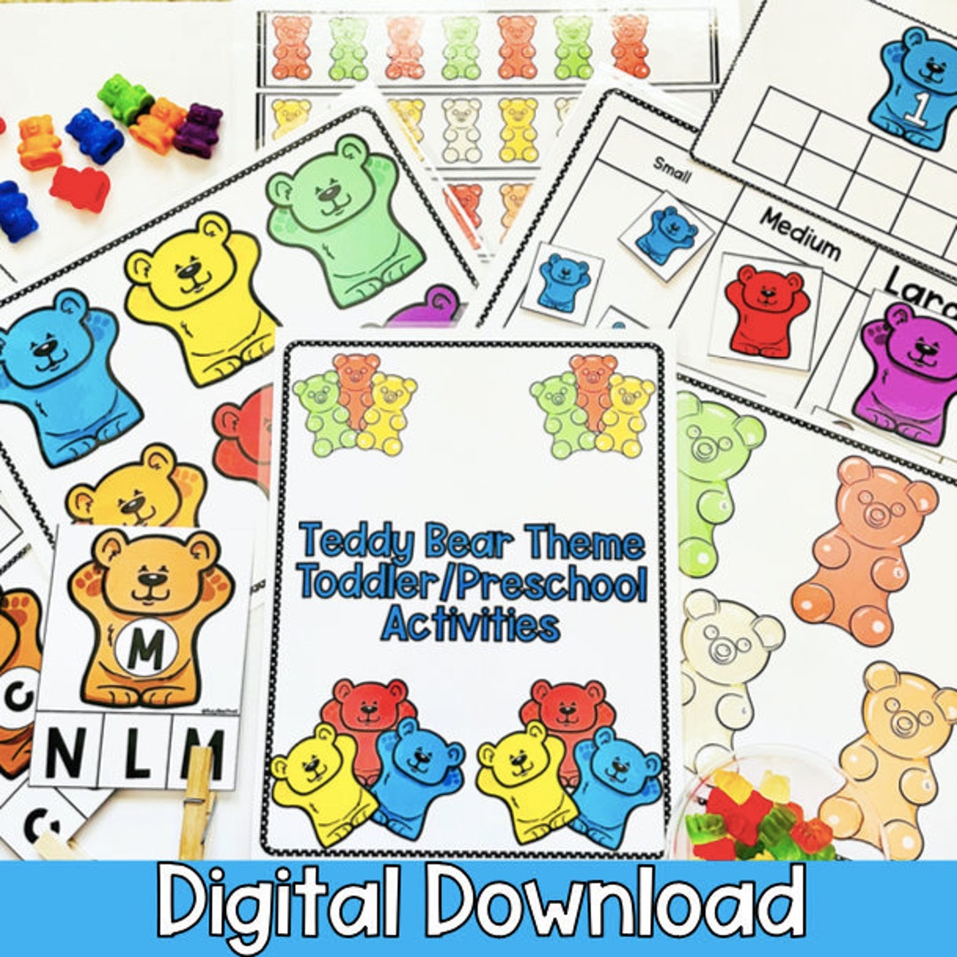 Teddy Bear Toddler/preschool Activities Printable Busy Book - Etsy