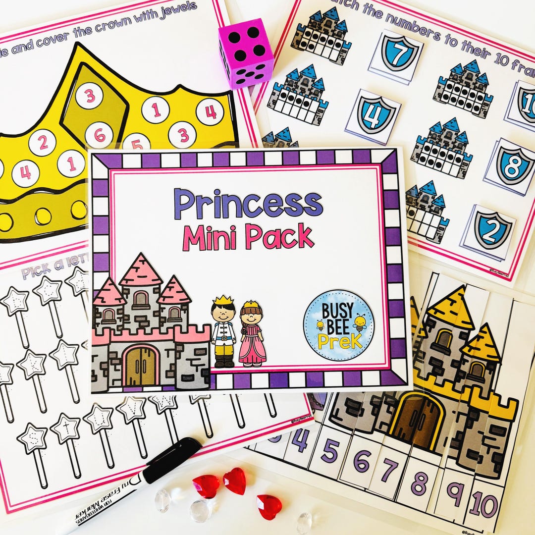 Princess Theme Mini Pack, Princess Activity Pack, Princess Learning ...