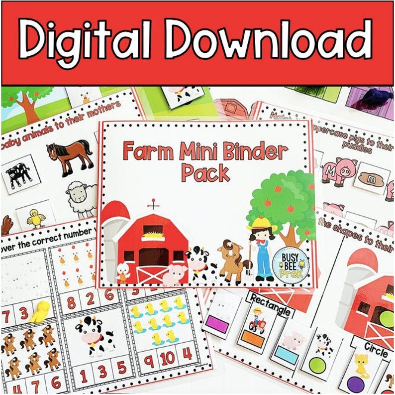 Farm Activity Pack Digital Download, Farm Printable Pages, Toddler Farm ...