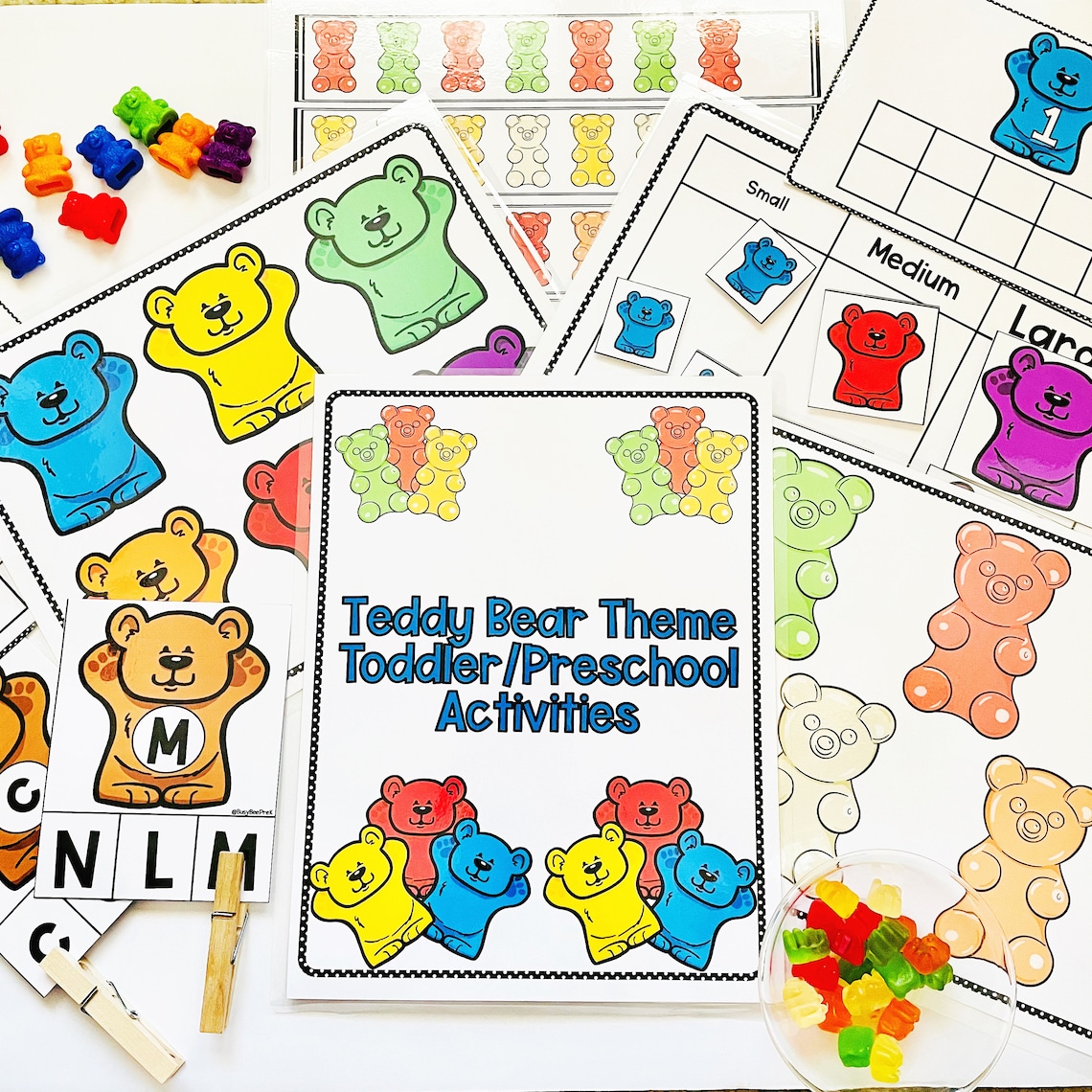 Teddy Bear Toddler/preschool Activities Printable Busy Book - Etsy