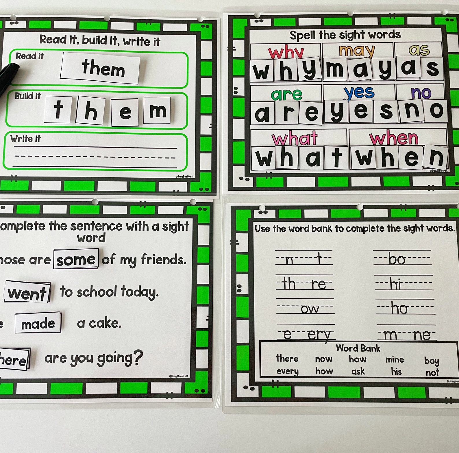 Sight Word Activity Binder: Kindergarten & First Grade Learning - Etsy