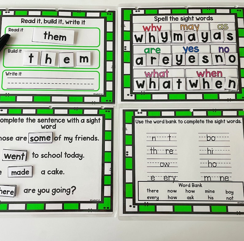 Sight Word Activity Binder: Kindergarten & First Grade Learning - Etsy