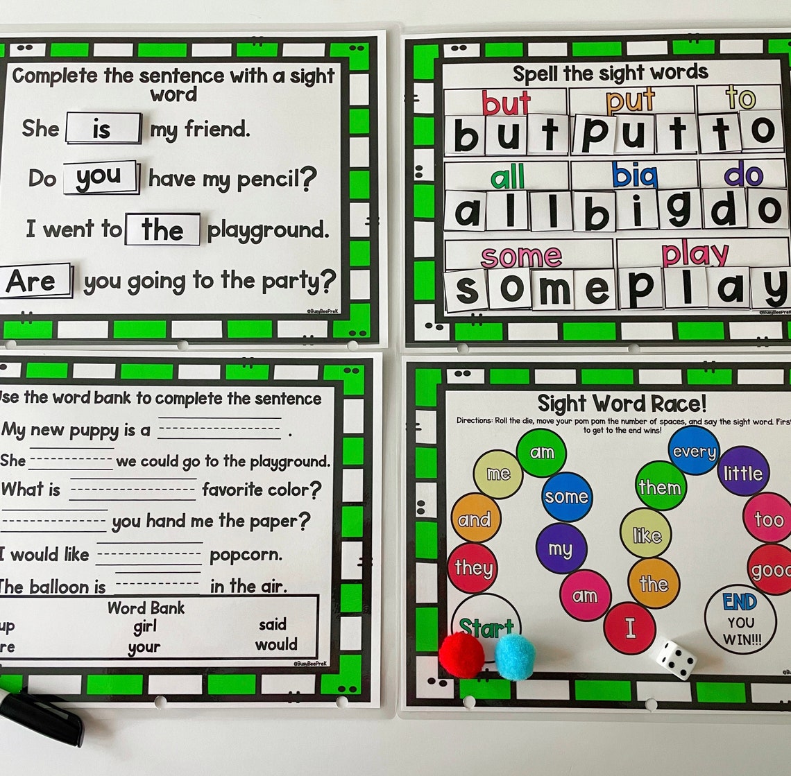 Sight Word Activity Binder: Kindergarten & First Grade Learning - Etsy