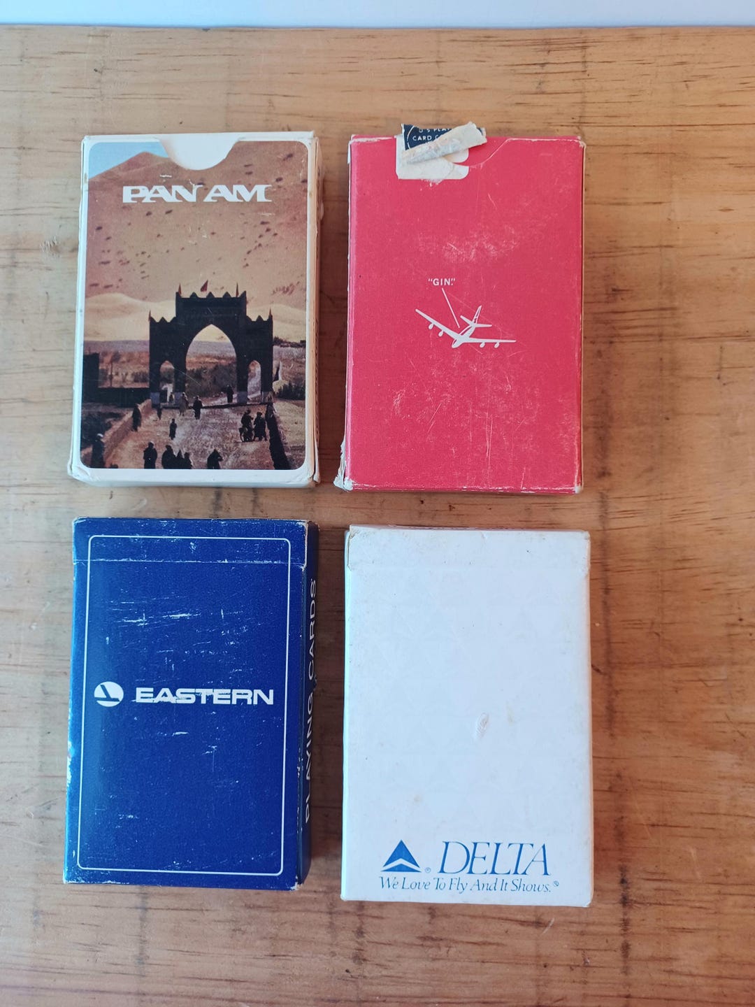 Four Decks of Airline Playing Cards, Pan Am, Eastern, Delta, United - Etsy