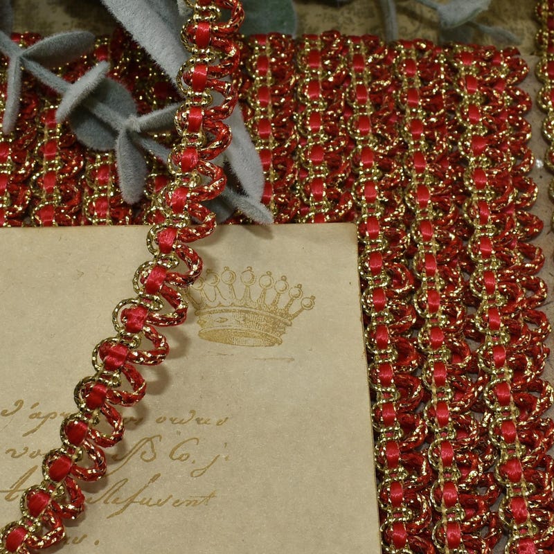 Antique Gold Red Trim - Etsy